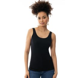 Tanktop Mey "Noblesse", Damen, Gr. 40, schwarz, Feinripp, Obermaterial: 100% Baumwolle, unifarben, Basic h&uuml;ftbedeckend, tiefer Rundhals, Tops Tanktop, ohne auftragende Seitenn&auml;hte, Slim Fit, tiefer Rundhalsausschnitt