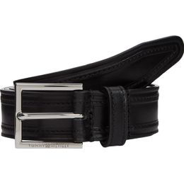 Lederg&uuml;rtel Tommy Hilfiger "HUDSON EMBOSS LEATHER 3.0 cm breit", Herren, Gr. 95, schwarz, Rindsleder, unifarben, G&uuml;rtel Lederg&uuml;rtel, Gr&ouml;&szlig;enverstellbar
