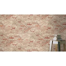 Vinyltapete rasch "Factory III", beige (beige, rot), B:0,53m L:10,05m, Tapeten, Vinyltapete