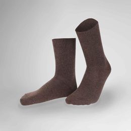 Socken Hudson "Socke Relax Soft", Herren, Gr. 39-42, schwarz (braunmeliert 0763), Obermaterial: 80% Baumwolle CO. 18% Polyamid PA. 2% Elasthan EL., Socken Socken