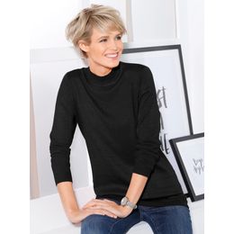 Stehkragenpullover Classic Basics "Pullover", Damen, Gr. 54, schwarz, 100% Polyacryl, unifarben, figurumspielend, Pullover Stehkragenpullover