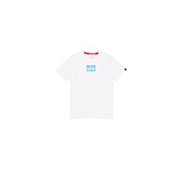 T-Shirt Alpha Industries "Satin Logo T-Shirt", Herren, Gr. L, wei&szlig;, Obermaterial: 100% Baumwolle, Shirts T-Shirt