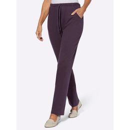 Jerseyhose Classic Basics, Damen, Gr. 48, Normalgr&ouml;&szlig;en, lila (aubergine), 100% Baumwolle, unifarben, lang, Hosen Jerseyhose