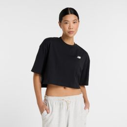 T-Shirt New Balance "Reimagined Oversized Waist T-Shirt", Damen, Gr. L, schwarz (schwarz (001)), Obermaterial: 84% Polyester, 16% Elasthan, Shirts T-Shirt