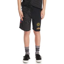 Boardshorts Quiksilver "Surfsilk Radical Arch 16", Jungen, Gr. 16(165-172cm), schwarz, 53% recyceltes Polyester, 35% Polyester, 12% Elastan, Hosen Boardshorts
