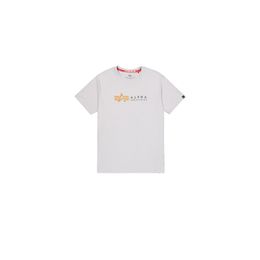 T-Shirt Alpha Industries "Alpha Label T-Shirt", Herren, Gr. L, grau (pastel grau), Obermaterial: 100% Baumwolle, Shirts T-Shirt