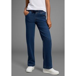 Comfort-fit-Jeans Kangaroos, Damen, Gr. 42, N-Gr, blau (dunkelblau wa), Denim/Jeans, Obermaterial: 72% Baumwolle, 26% Polyester, 2% Elasthan, Basic, comfort fit lang, Jeans Comfort-fit-Jeans, Topseller