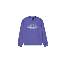 Sweater Alpha Industries "Studio Edition Vibe Sweatshirt", Herren, Gr. M, lila (night lila), Obermaterial: 80% Baumwolle, 20% Polyester, loose fit, Sweatshirts Sweater