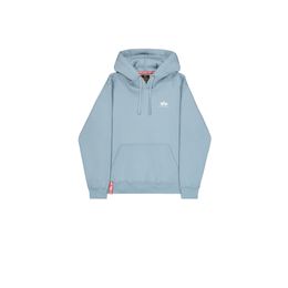 Hoodie Alpha Industries "Basic Hoodie SL", Herren, Gr. XS, bunt (graublau), Obermaterial: 80% Baumwolle, 20% Polyester, regular fit, Sweatshirts Hoodie