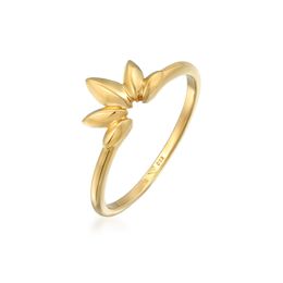 Silberring Elli "Ring Blatt Leaf Natur 925 Silber" Gr. 58, gold, Fingerringe, Damen, 58, Silber 925 (Sterlingsilber), Silberring