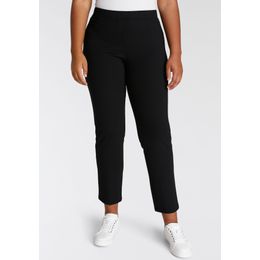 Jerseyhose KjBRAND "Jenny", Damen, Gr. 42 (21), K-Gr, schwarz, Jersey, Obermaterial: 68% Viskose, 27% Polyamid, 5% Elasthan, unifarben, figurbetont kn&ouml;chelfrei, Hosen Jerseyhose, mit elastischem Schlupfbund