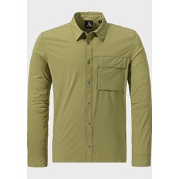 Sch&ouml;ffel Outdoorhemd SCH&Ouml;FFEL "Hiking Shirt Style Dunajec MNS", Herren, Gr. 56, Normalgr&ouml;&szlig;en, gr&uuml;n (4605, gr&uuml;n), Oberstoff: 85% Polyester 15% Elasthan, V-Ausschnitt, Hemden Outdoorhemd