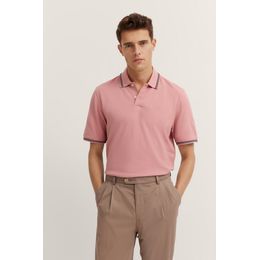 Poloshirt Bugatti, Herren, Gr. XL, orange (940, koralle), 100% Baumwolle, unifarben, normal, ohne Ausschnitt, Rippb&uuml;ndchen, Shirts Poloshirt, mit Kontraststreifen und Bruststickerei