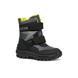 Winterstiefel Geox "J HIMALAYA BOY B ABX", Jungen, Gr. 29, grau (grau, lime), Synthetik, Textil, Schuhe Winterstiefel, Snowboots, Klettstiefel mit Warmfutter, Gr&ouml;&szlig;enschablone zum Download