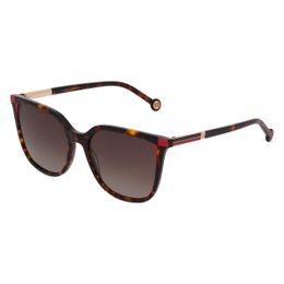 Carolina Herrera HER 0140/S | Damen-Sonnenbrille | Fassung: Vollrand, Butterfly, Acetat, Havanna Gl&auml;nzend | Glasfarbe: Braun Verlaufend