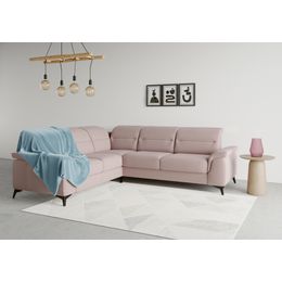 Sit & More Ecksofa SIT & MORE "Sinatra L-Form", lila (flieder), B:251cm H:85cm T:231cm, 90% Polyester, 10% Polyamid, Sofas, Ecksofa, optinal mit Kopfteilverstellung und Armteilfunktion, Metallf&uuml;&szlig;e