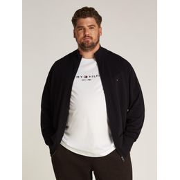 Tommy Hilfiger Big & Tall Cardigan "BT-PIMA ORG CTN CASHMERE ZTHRU-B", Herren, Gr. 4XL, schwarz, Strick, Obermaterial: 95% Baumwolle, 5% Kaschmir, TOMMY HILFIGER BIG & TALL, regular fit, Rippb&uuml;ndchen, Strickjacken Cardigan