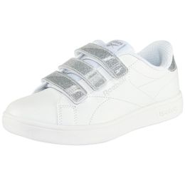 Sneaker Reebok CLASSIC "REEBOK COURT CLEAN HOOK & LOOP STRAPS", M&auml;dchen, Gr. 33, wei&szlig;, wei&szlig;, silber, Synthetik, Schuhe Sneaker