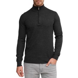 Troyer INDICODE "Lillamos", Herren, Gr. M, grau (charcoal mix), Strick, Obermaterial: 80% Baumwolle, 20% Polyamid, unifarben, normal, ohne Ausschnitt, Pullover Troyer