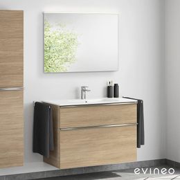 Duravit ME by Starck Waschtisch, evineo ineo4 Unterschrank B: 103 cm, mit Griff, mit Spiegel,, 233610AA00+BE0267OA+BEA011MI,