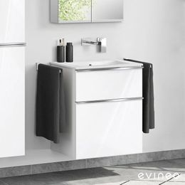 Duravit ME by Starck Waschtisch, evineo ineo4 Unterschrank B: 63 cm, 2 Ausz&uuml;ge, mit Griff,, 233663AC60+BE0265WH,