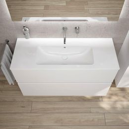 Duravit ME by Starck Waschtisch, evineo ineo5 evo Unterschrank B: 121 cm, 2 Ausz&uuml;ge, mit Griffmulde,, 233612AA60+BE0716WH,