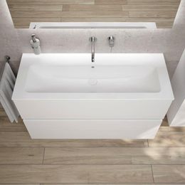 Duravit ME by Starck Waschtisch, evineo ineo5 evo Unterschrank B: 121 cm, 2 Ausz&uuml;ge, mit Griffmulde,, 236112AC60+BE0716WH,