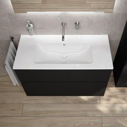 Duravit ME by Starck Waschtisch, evineo ineo5 evo Unterschrank B: 101 cm, 2 Ausz&uuml;ge, mit Griffmulde,, 233610AA60+BE0715BM,