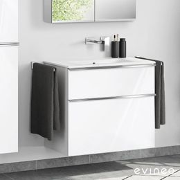 Duravit ME by Starck Waschtisch, evineo ineo4 Unterschrank B: 83 cm, 2 Ausz&uuml;ge, mit Griff,, 233683AC60+BE0266WH,