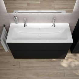 Duravit ME by Starck Doppelwaschtisch, evineo ineo5 evo Unterschrank B: 121 cm, 2 Ausz&uuml;ge, mit Griffmulde,, 236112AA24+BE0716BM,