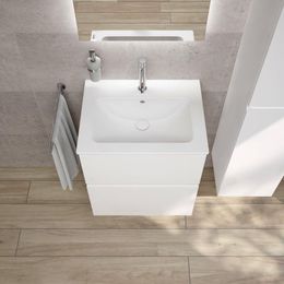 Duravit ME by Starck Waschtisch, evineo ineo5 evo Unterschrank B: 61 cm, 2 Ausz&uuml;ge, mit Griffmulde,, 233663AC00+BE0719WM,