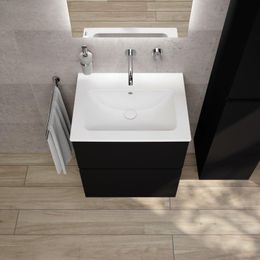 Duravit ME by Starck Waschtisch, evineo ineo5 evo Unterschrank B: 61 cm, 2 Ausz&uuml;ge, mit Griffmulde,, 233663AC60+BE0719BM,
