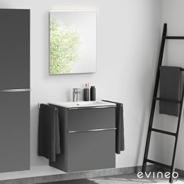 Duravit ME by Starck Waschtisch, evineo ineo4 Unterschrank B: 63 cm, mit Griff, mit Spiegel,, 233663AC00+BE0265AN+BEA009MI,