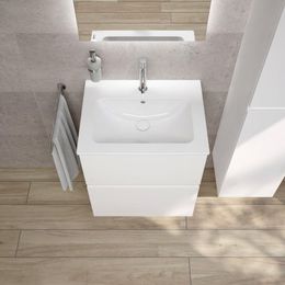 Duravit ME by Starck Waschtisch, evineo ineo5 evo Unterschrank B: 61 cm, 2 Ausz&uuml;ge, mit Griffmulde,, 233663AA00+BE0719WM,