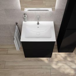 Duravit ME by Starck Waschtisch, evineo ineo5 evo Unterschrank B: 61 cm, 2 Ausz&uuml;ge, mit Griffmulde,, 233663AA00+BE0719BM,