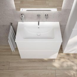 Duravit ME by Starck Waschtisch, evineo ineo5 evo Unterschrank B: 81 cm, 2 Ausz&uuml;ge, mit Griffmulde,, 233683AC60+BE0720WH,