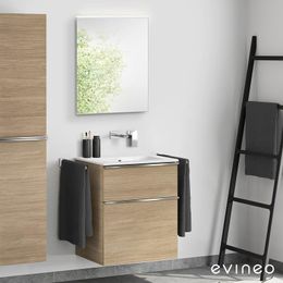 Duravit ME by Starck Waschtisch, evineo ineo4 Unterschrank B: 63 cm, mit Griff, mit Spiegel,, 233663AC60+BE0265OA+BEA009MI,