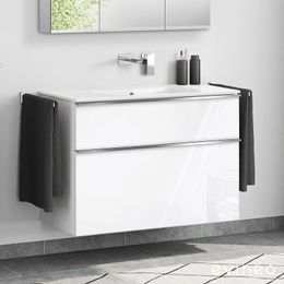 Duravit ME by Starck Waschtisch, evineo ineo4 Unterschrank B: 103 cm, 2 Ausz&uuml;ge, mit Griff,, 233610AA60+BE0267WH,