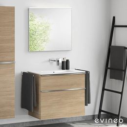 Duravit ME by Starck Waschtisch, evineo ineo4 Unterschrank B: 83 cm, mit Griff, mit Spiegel,, 233683AA60+BE0266OA+BEA010MI,