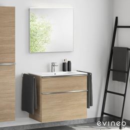 Duravit ME by Starck Waschtisch, evineo ineo4 Unterschrank B: 83 cm, mit Griff, mit Spiegel,, 233683AA00+BE0266OA+BEA010MI,
