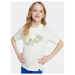 T-Shirt Adidas SPORTSWEAR "ADIRAPTOR GRAPHIC KINDER", Jungen, Gr. 104, wei&szlig; (sanftes wei&szlig;), Obermaterial: 100% Baumwolle, Shirts T-Shirt, f&uuml;r Kinder, sportlicher Stil, mit auff&auml;lliger Grafik, pflegeleicht