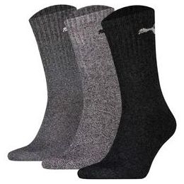 Kurzsocken Puma "Socken 3er Pack", Herren, Gr. 47-49, bunt (dunkelgrau, grau, hellgrau), Obermaterial: 74% Baumwolle CO. 21% Polyester PES. 3% Polyamid PA. 2% Elasthan EL., Socken