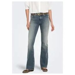 Bootcut-Jeans Only "ONLBLUSH MID FLARED DNM REA570", Damen, Gr. L, L&auml;nge 30, special blau grau denim, Denim/Jeans, Obermaterial: 91% Baumwolle, 5% Polyester, 4% Elasthan, unifarben, Jeans