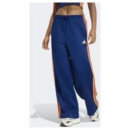Sporthose Adidas SPORTSWEAR "STADIUM 3-STREIFEN", Damen, Gr. L, N-Gr, dunkelblau, pure orange, sanftes wei&szlig;, normal, gr., Obermaterial: 67% Polyester, 33% Baumwolle, Hosen Sporthose