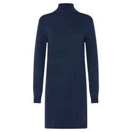 Strickkleid oxmo "Strickkleid OXAIDA ROLLNECK", Damen, Gr. L, N-Gr, blau (total eclipse melange), Obermaterial: 70% Viskose CV. 30% Polyamid PA., Kleider Strickkleid