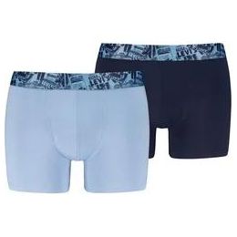 Levi's Boxershorts LEVI'S "LEVIS MEN NEWSPAPER WB BOXER BRIEF 2P", Damen, Gr. M, blau combo, Single Jersey, Obermaterial: 95% Baumwolle, 5% Elasthan, k&ouml;rpernah, Unterhosen, ohne Eingriff, Cotton-Stretch