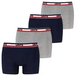 Levi's Boxershorts LEVI'S "LEVIS MEN REPEAT SPW LOGO BOXER BRIEF", Herren, Gr. M, navy, grau melange, Single Jersey, Obermaterial: 95% Baumwolle, 5% Elasthan, k&ouml;rpernah, Unterhosen, mit gestreiftem Logobund, ohne Eingriff