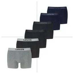 Levi's Boxershorts LEVI'S "LEVIS MEN MEL WB BOXER BRIEF", Damen, Gr. M, grau, indigo, Single Jersey, Obermaterial: 95% Baumwolle, 5% Elasthan, k&ouml;rpernah, Unterhosen, Multipack, Logobund