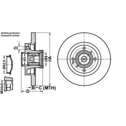 ATE Bremsscheibe 24.0111-0148.2 hinten rechts links voll 274mm f&uuml;r RENAULT 7701208230