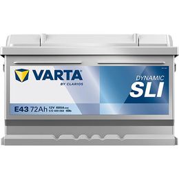 Varta Starterbatterie DYNAMIC SLI 12 V, 72 Ah, 680 A 572409068K262 12V 72Ah 680A f&uuml;r VW SUZUKI PEUGEOT SEAT FIAT / LANCIA DAF SAAB PORSCHE OPEL BMW NI